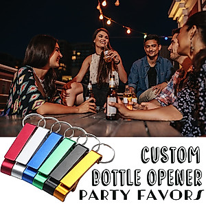 50 Pcs Personalized Bottle Opener Keychain Bulk,Engraved Text,Logo,Metal Custom Can Bottle Cap Opener,Customized Gift for Fathers Day,Wedding Favors,Groomsmen,Party,Anniversary,Black