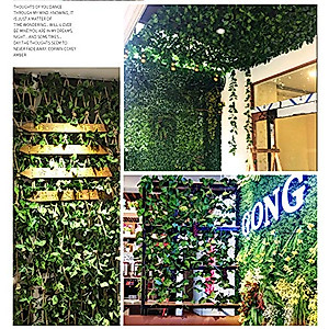 MerryNine 24 Pack Artificial Ivy Greenery, Hanging Vines Garland Fake Green Baskets Leaves Fake Foliage Flowers for Home Kitchen Garden Office Wedding Wall Party Decoration (Ivy Leaf -24)