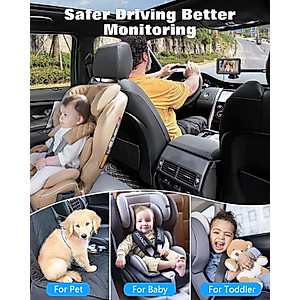 Zacro 1080P Baby Car Camera, 4.3" Baby Camera for Car, with HD Night Vision, 150° Wide View Angle Baby, 360° Rotatable, for Baby Rear Facing Seat