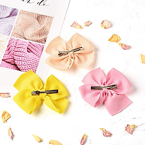 Prohouse 30 PCS Baby Girls Hair Bows Clips Barrettes Waffle Hair Accessories with Alligator Clip for Babies Girl Infant Toddlers Kids Teens