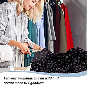 AHANDMAKER White Stars Upholstery Fabric by The Yard, Night Sky Fabric, Star Night Sky Concept Astronomy Decorative Fabric for Clothing Accessories, DIY Art Craft, 1.12 Yard, Black