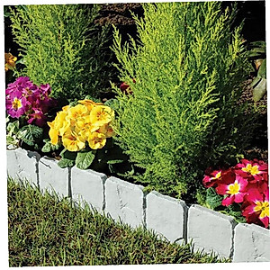20pcs Plastic Stone Effect Garden Fence Decorative Flower Bed Border Edging Grey Interlocking Lawn Landscape Stakes