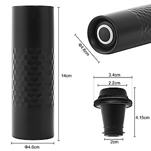 Winirina Automatic Wine Saver Pump Set for Red Wine with 4 Reusable Vacuum Bottle Sealer Stoppers USB Type-C Charging - Black