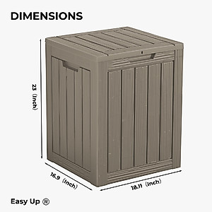 28 Gallon Resin Deck Box, Lockable Waterproof Ourdoor Storage Container for Pool Accessories, Patio Furniture, Cushions, Toys and Garden Tools - Black (Grey)