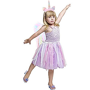 Girls Unicorn Wings with Headband Cute Feather Angel Wings Halloween Costume Accessories Cosplay Dress up Birthday Decorations