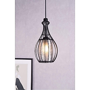 Living District Miya 1-Light Modern Metal Pendant in Black Finish