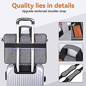 ZHUISUINI 14 14.6 15 Inch Laptop Bag Case with Shoulder Straps & Handle,Compatible with 14 inch New MacBook Pro M2/M1 Pro Max A2779 A2442 2023-2021,for 15 Inch Microsoft New Surface Laptop 5/4/3,Grey