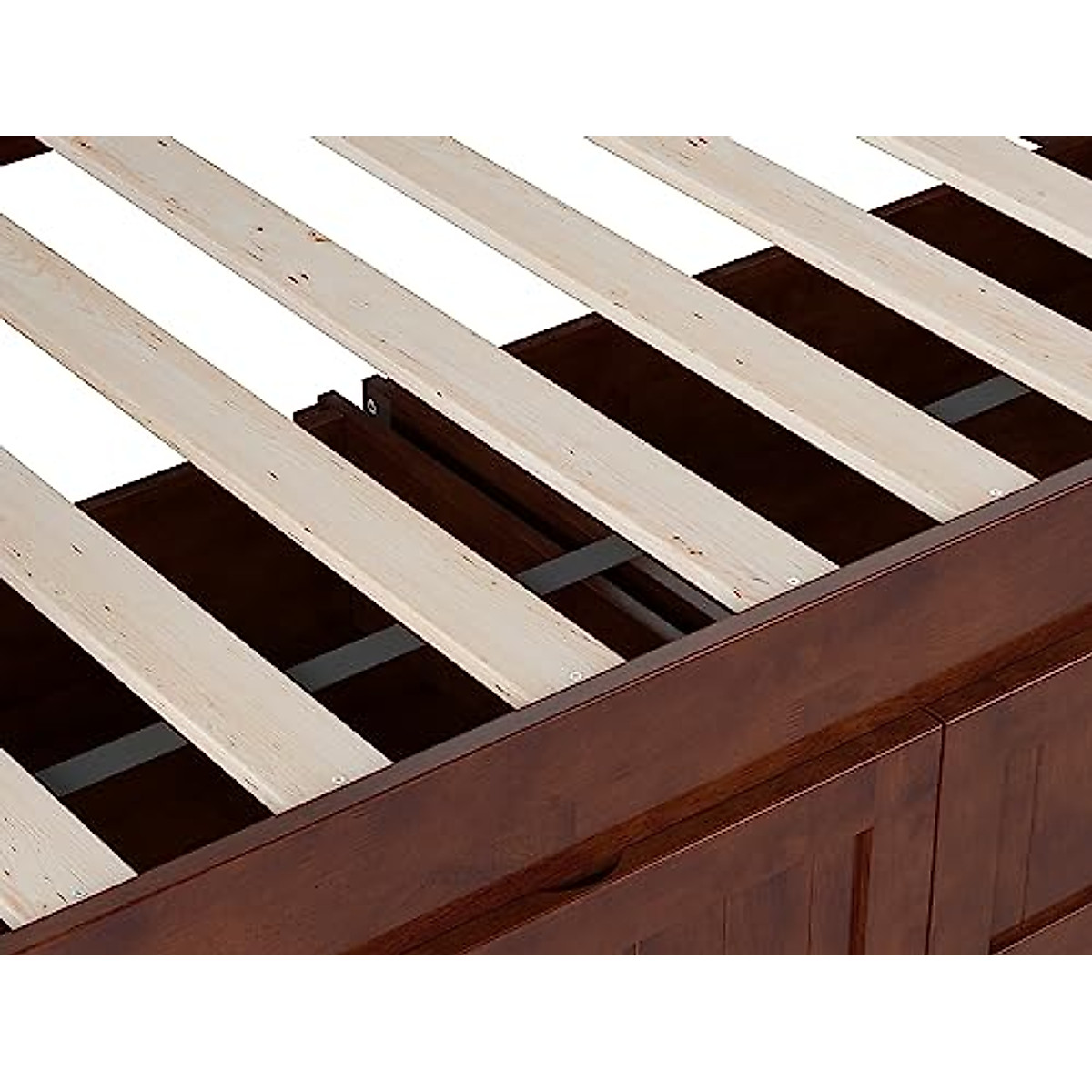AFI, Nantucket Twin Size Wood Daybed Frame with 2 Storage Drawers, Walnut (Brown)