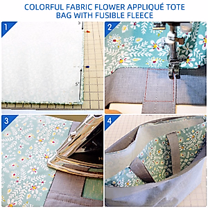 PLANTIONAL Iron-On Fusible Fleece Interfacing: Medium Weight One-Sided Loft Iron On Fusible Fleece White for Quilting Tote Bags and Home Decor(39 Inches x 1 Yard)