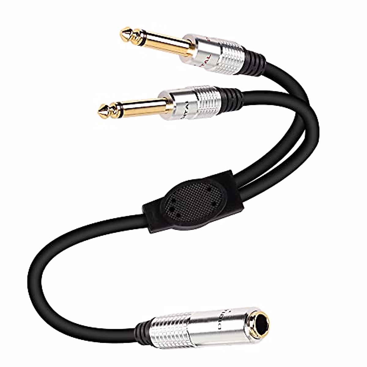XMSJSIY 6.35mm 1/4 TRS Stereo Female to Dual 6.35mm 1/4 TS Mono Male Y Splitter Cable -50CM/19.68Inch