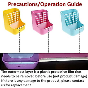 2 in 1 Food Hay Feeder for Guinea Pig, Rabbit Feeder, Indoor Hay Feeder for Guinea Pig, Rabbit, Chinchilla, Feeder Bowls Use for Grass & Food (Blue)