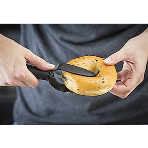 Tablecraft FirmGrip Bagel Knife - safely slice bagels, baguettes, English muffins and buns