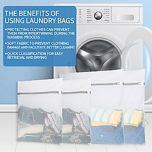 4Pcs Honeycomb Mesh Laundry Bags,Laundry Bags Mesh Wash Bags,Laundry Bag,Large size(16 * 20 inch*2 + 24 * 24 inch*2)