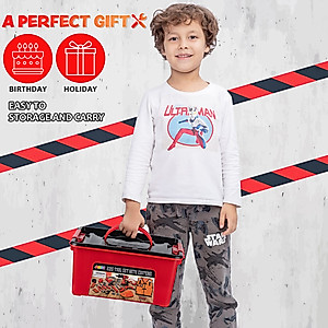 JOYIN 26Pcs Kid Tool Set, Pretend Play Toddler Tool Toy with Construction Worker Costume & Electronic Toy Drill in Storage Box for Boy Girl Halloween Present Birthday Dress Up Party