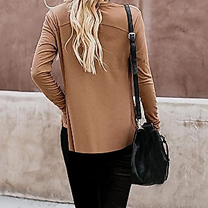 Long and Long Sleeve Cardigan for Women Fall Open Front Button Cardigan with Pockets Casual Knit Cardigan