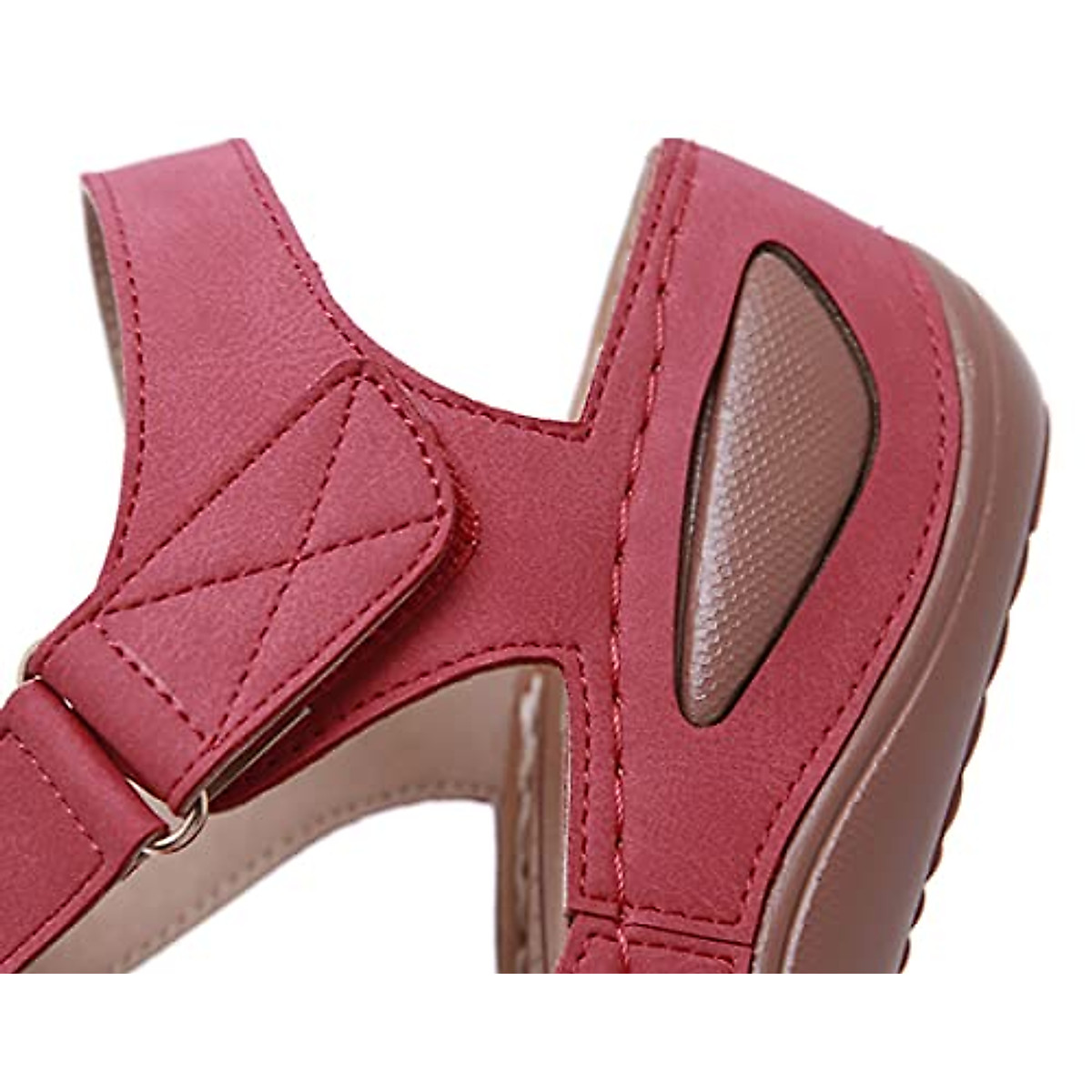 FUHUAQI Women's Retro Thick Sole Sandals Hollow Orthopedic Shoes Retro Posmiah Corner Fighter Outdoor Shoe Puse -Up Slope Thick Sole Sandals Slippers Black 38