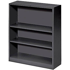 HON S42ABCS Metal Bookcase, Three-Shelf, 34-1/2w x 12-5/8d x 41h, Charcoal