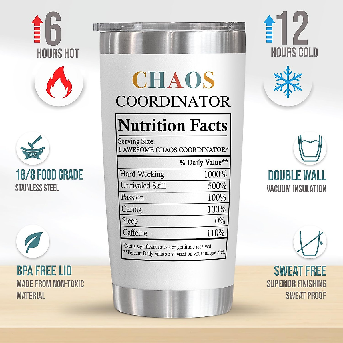 TEEZWONDER Funny Gifts For Women, Coworkers - Christmas, Birthday Gifts For Women, Friends, Thank You Gifts For Coworkers, Boss, Colleagues, Employee, Work Gifts - 20 Oz Stainless Steel Tumbler