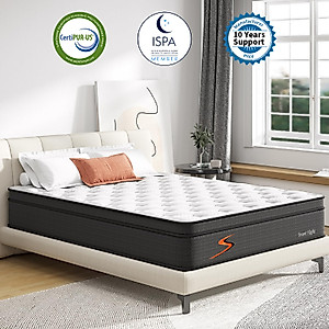 Sweetnight Full Mattress in a Box - 12 Inch Pillow Top Full Size Mattress, Gel Memory Foam Hybrid Mattress with Individually Pocketed Springs for Support & Comfort Sleep, Siesta Black