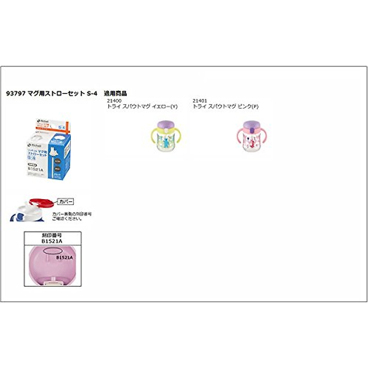 Richell for Mugs Straw Set S-4