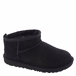 UGG Unisex-Child Classic Ultra Mini Boot, Black, 4