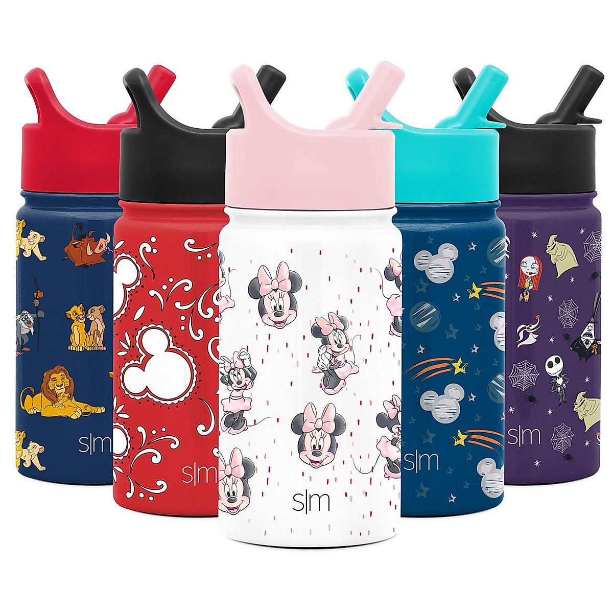 Simple Modern Disney Minnie Mouse Kids Water Bottle with Straw Lid | Reusable Insulated Stainless Steel Cup for School | Summit Collection | 14oz, Minnie Mouse Sprinkle