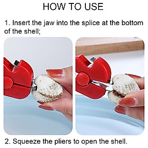 TorSor 2 Pack Clam Opener Tool Opening Knife Shucker with Beer Bottle Openers Function for Shell Shellfish Seafood Oyster Restaurant Party Picnic Kitchen