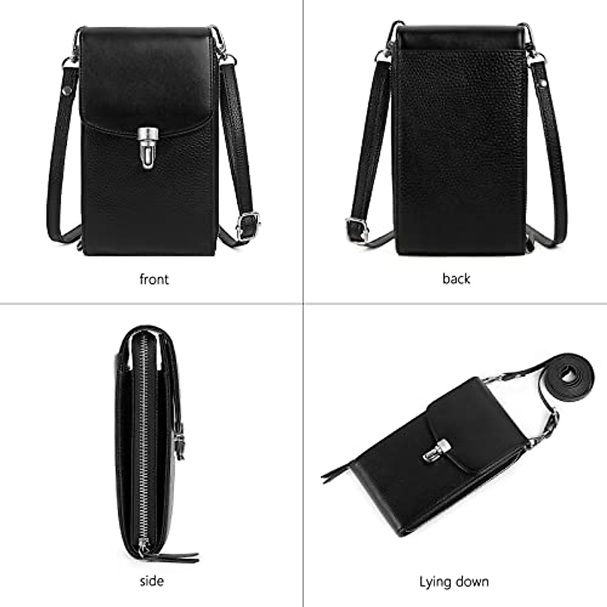 Perlvin Alinne Small Genuine Leather Crossbody Bag for Women Rfid Blocking Cell Phone Wallet Purse Handbag with Card Slots