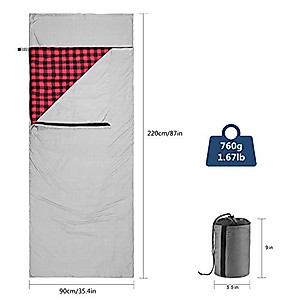 Heated Sleeping Bag Liner,Travel and Camping Sheet, Pocket-Size, Lightweight, 100% Cotton Flannel Fabric, Special Metal Heating Plate with Maximum Power 9W, USB Interface (Red)