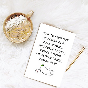 Funny Birthday Greeting Card, Happy Birthday Card for Men Women, Humorous Bday Card, How to Find Out If You’re Old