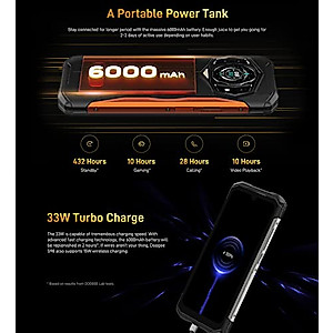 DOOGEE S98 Unlocked Rugged Smartphone, MTK G96 8GB+256GB Android 12 IP68 Waterproof Phone, 64MP+20M Night Vision Camera, 6.3"FHD+, 6000mAh, Global Unlocked Dual SIM 4G Rugged Phone NFC OTG GPS, Black