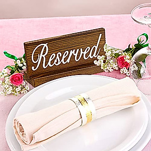 Jetec 12 Pieces Wooden Reserved Signs for Tables Rustic Style Wood Sign Wedding Seating Signs for Wedding Restaurant Receptions Supplies