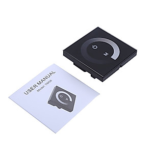 DC12V-24V Single Color Touch Panel Dimmer LED Light Strip Wall Switch Controller Dimming Controller Light Switch (Black)
