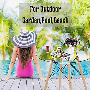 Round Table Glass Kitchen Dining Table Glass Dining Room Table Modern Style Round Leisure Coffee Table Office Coference Desk with Wood Legs for Kitchen Living Room (Round Table Glass)