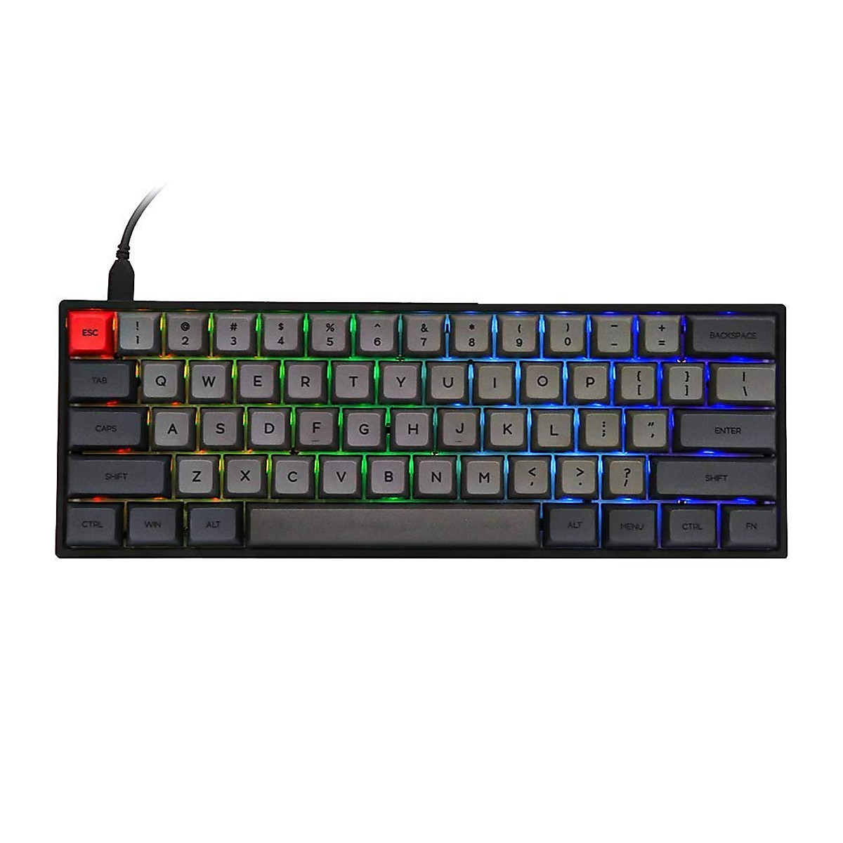 EPOMAKER SKYLOONG SK61 61 Keys 60% Hot Swappable Programmable Mechanical Gaming Wired Keyboard with RGB Backlit, NKRO, Water-Resistant, Type-C Cable for Win/Mac/Gaming (Gateron Optical Black, Black)
