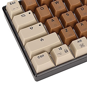 Garsentx 61 Keys Mechanical Gaming Keyboard with Mixing RGB Light, Tea Brown Patchwork Color USB C Ergonomic Keyboard Compatible with Win 2000/ME/XP/Vista/7/OS/8/10(Black Shaft)