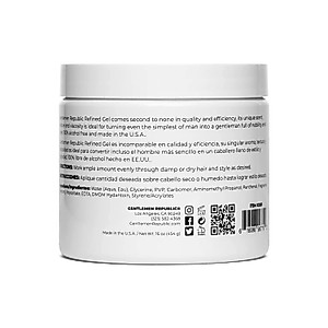 Gentlemen Republic 8oz Grooming Hard Hold & Shine Refined moisture Hair Styling Gel