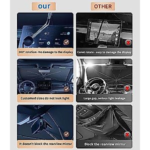 Custom-Fit for Volvo Windshield Sun Shade Umbrella, Foldable Car Umbrella Sunshade Cover UV Block Car Front Window with 360°Rotation Bendable Handle, Designed for Volvo Accessories (for Volvo S60)