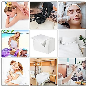 100 Pcs Disposable Massage Table Sheets,Non-woven Spa Fabric Sheets for Esthetician,Tattoo,Waxing and Lash Bed(31.5" x 71",white)
