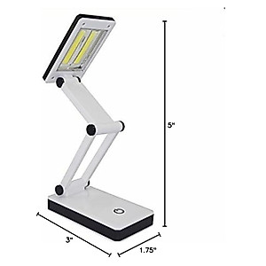 [New Version] TOMOL Super Bright COB LED Portable Desk Lamp Travel Lamp :Foldable, Touch Sensitive Control, 3 Adjustable Brightness Levels, Battery and USB Powered
