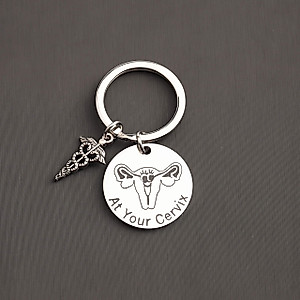 TGBJE Gynecologist Gift at Your Cervix Keychain Midwife Gift Labor Nurse Jewelry Funny Gift for OB-GYN (Gynecologist Gift)