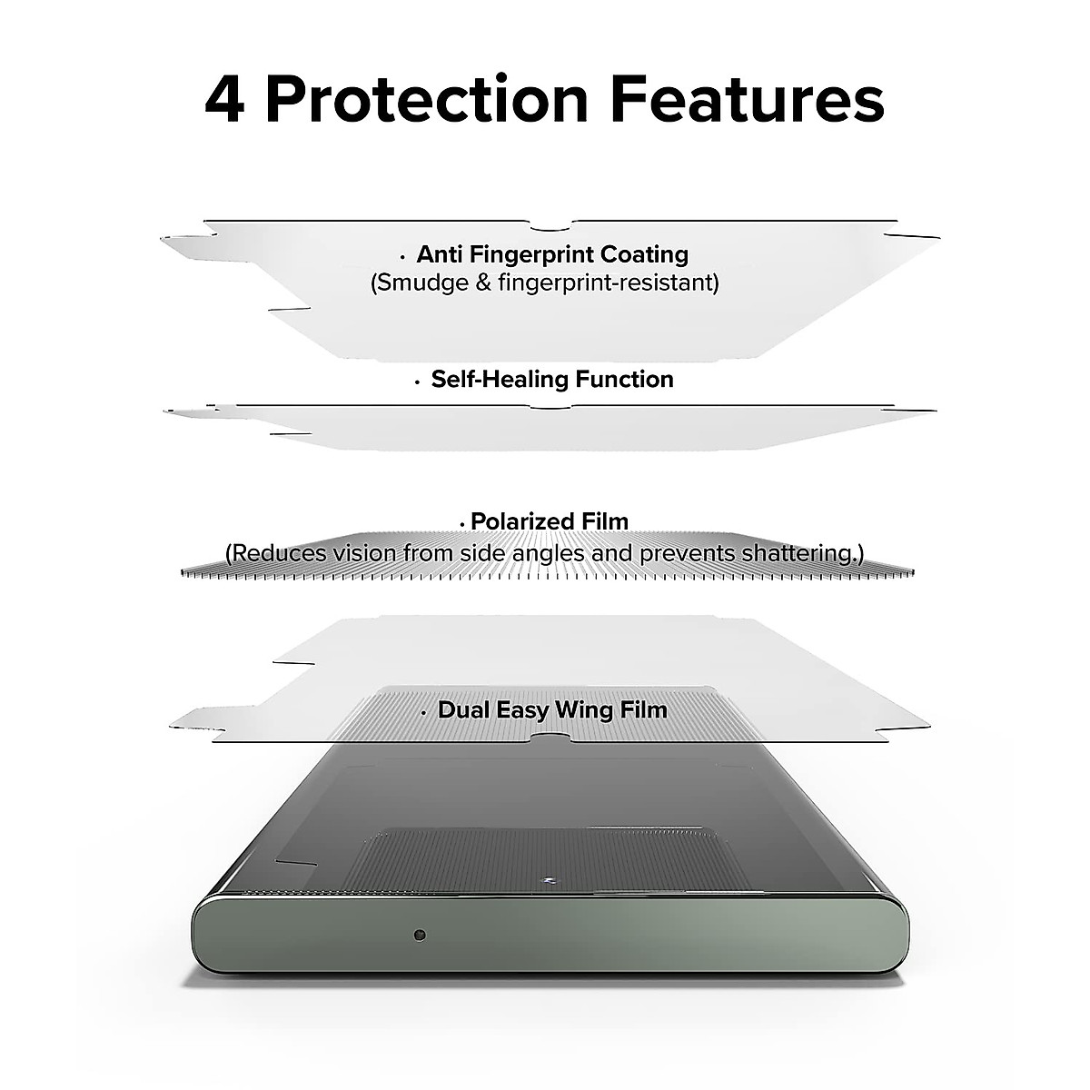 Ringke Privacy Dual Easy Wing [Anti-spy] Compatible with Samsung Galaxy S23 Ultra Privacy Screen Protector 5G, Self-Healing Properties Anti-Fingerprint Coating Film with Easy Application Kit