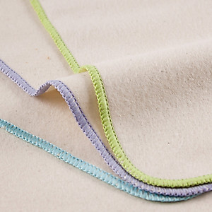 OsoCozy Organic Flannel Cloth Baby Wipes - Reusable & Washable Saves Money. 100% Unbleached Organic Cotton. Colorful Stitching. 9 x 9 Inches Each and 12 Per Package