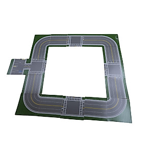 Vinyl Card Road Tiles Paper Road City Town Play Custom Driving Road and Parking Lot for 1/64 Ho Scale Car Track Builder for Kids Best Birthday Gifts Toys Boys Girls Ages 3+ Size of each Tile 12x 12 in