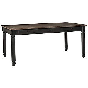 Signature Design by Ashley Tyler Creek Farmhouse Dining Table with Drawers, Seats up to 6, Almost Black