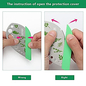 Herb Stripper 9 holes, Luxiv Stainless Steel Kitchen Herb Leaf Stripping Tool LooseLeaf Kale Razor Metal Herb Pealer for Kale, Chard, Collard Greens, Thyme, Basil, Rosemary (1 pack) (1, green)