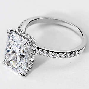 Michooyel 4.0ct Radiant Cut Women's Engagement Ring Simulated Diamond Wedding Ring Promise Ring 925 Sterling Silver Wedding Band