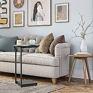 DCLRN Small End Table,c Table End Table for Sofa,Round Coffee Table is Suitable for Living Room and Bedroom.(Black)
