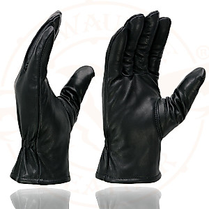Milwaukee Leather SH734 Men's Black Thermal Lined Leather Motorcycle Hand Gloves W/Sinch Wrist Closure - Large