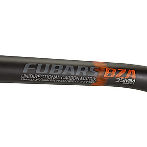 Chromag BZA Unisex Adult Mountain Bike/Mountain Bike/Cycle/VAE/E-Bike Hanger, Black/Orange, 35 mm, Carbon 25 mm, 800 mm Rise